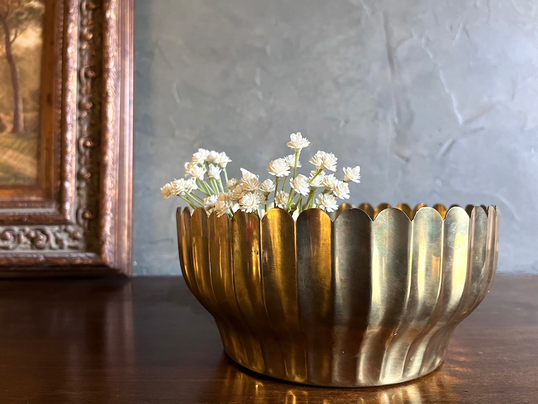 Vintage Decorative Scallop Edge Design Planter Bowl - Etsy