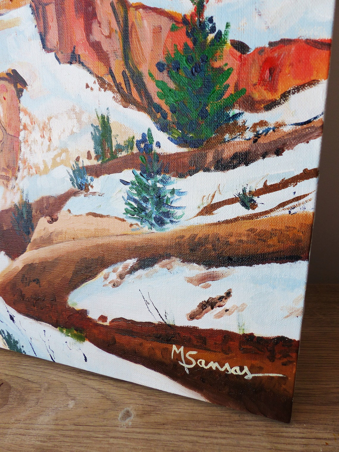 Original Oil Painting of Bryce Canyon USA, Mountain Landscape, Nature ...