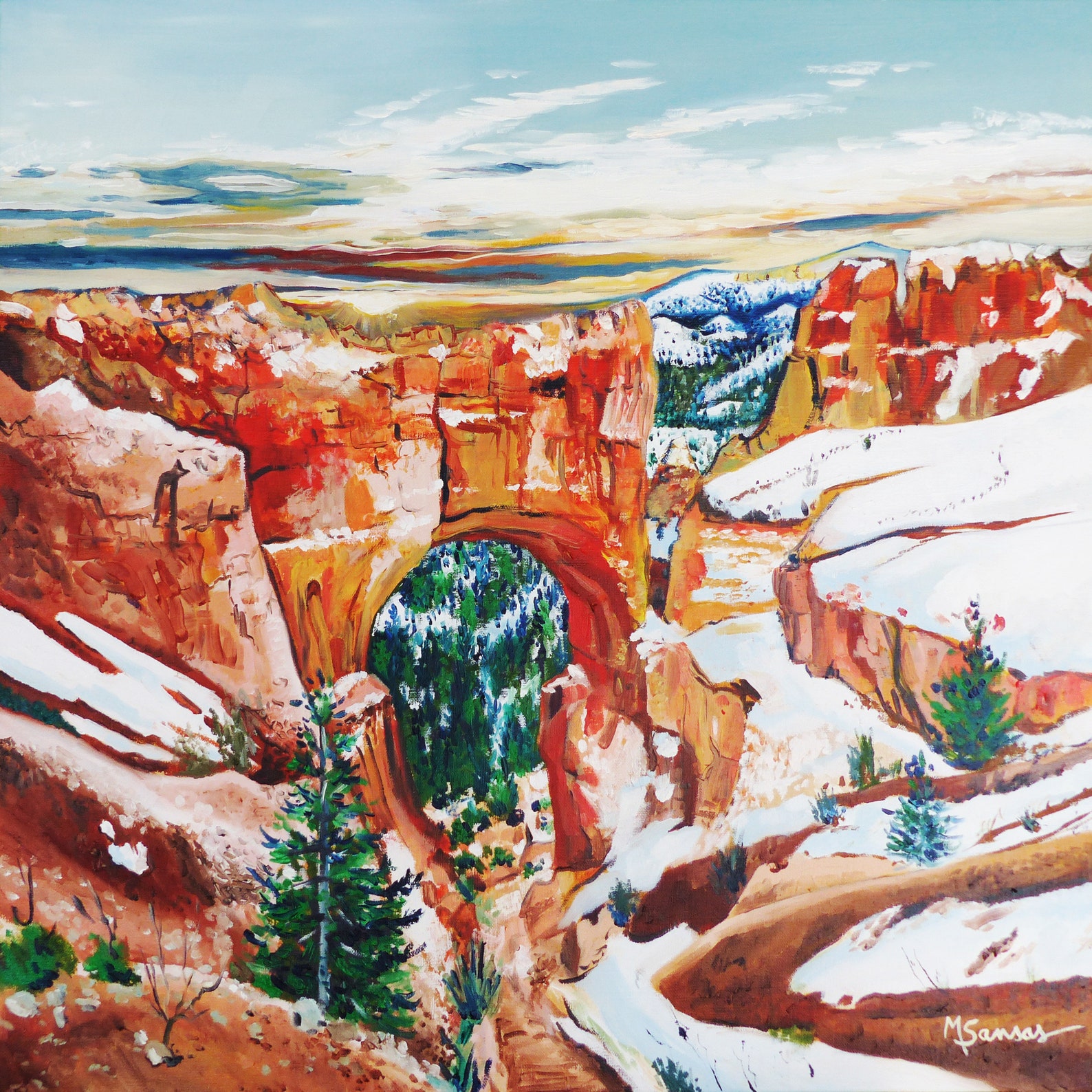 Original Oil Painting of Bryce Canyon USA, Mountain Landscape, Nature ...