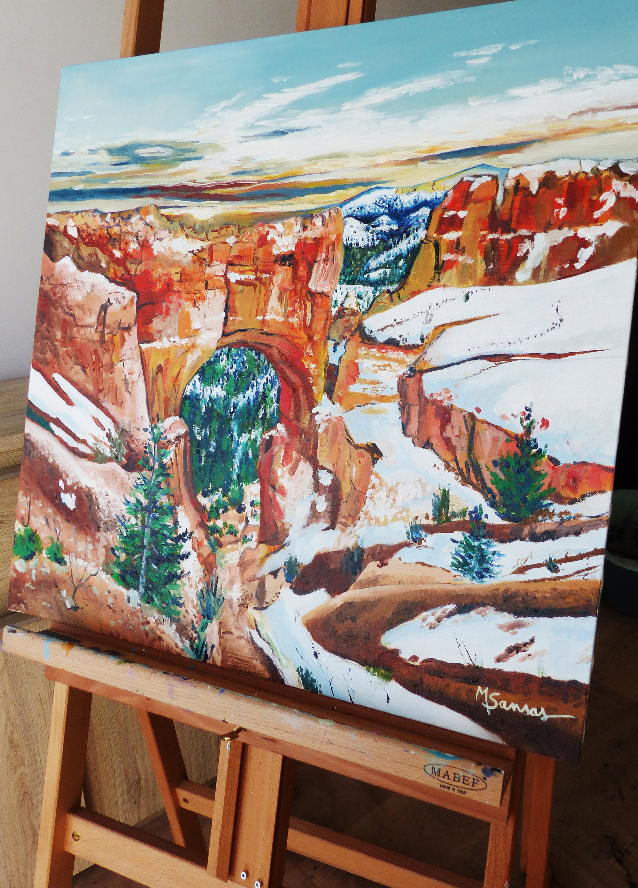 Original Oil Painting of Bryce Canyon USA, Mountain Landscape, Nature ...