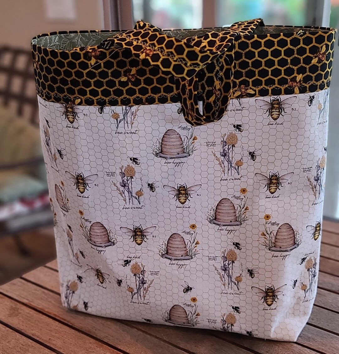 Handmade Tote Bags, Bee Hive Print - Etsy