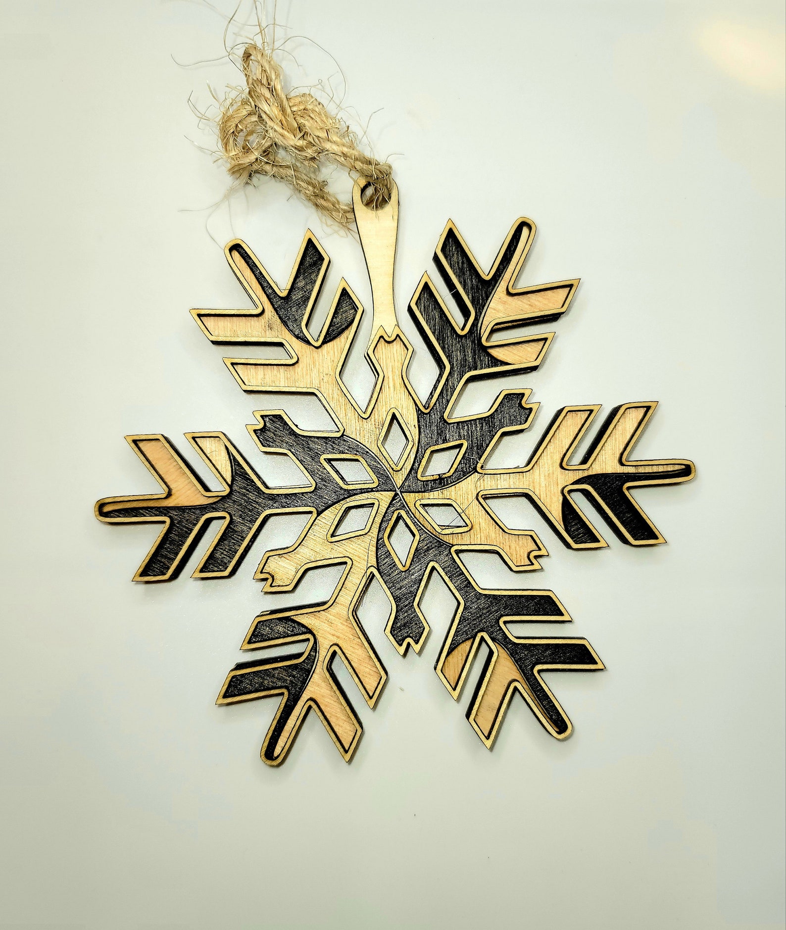 Layered Snowflake Ornament Svg Pdf Dxf Laser Cut Instant Etsy