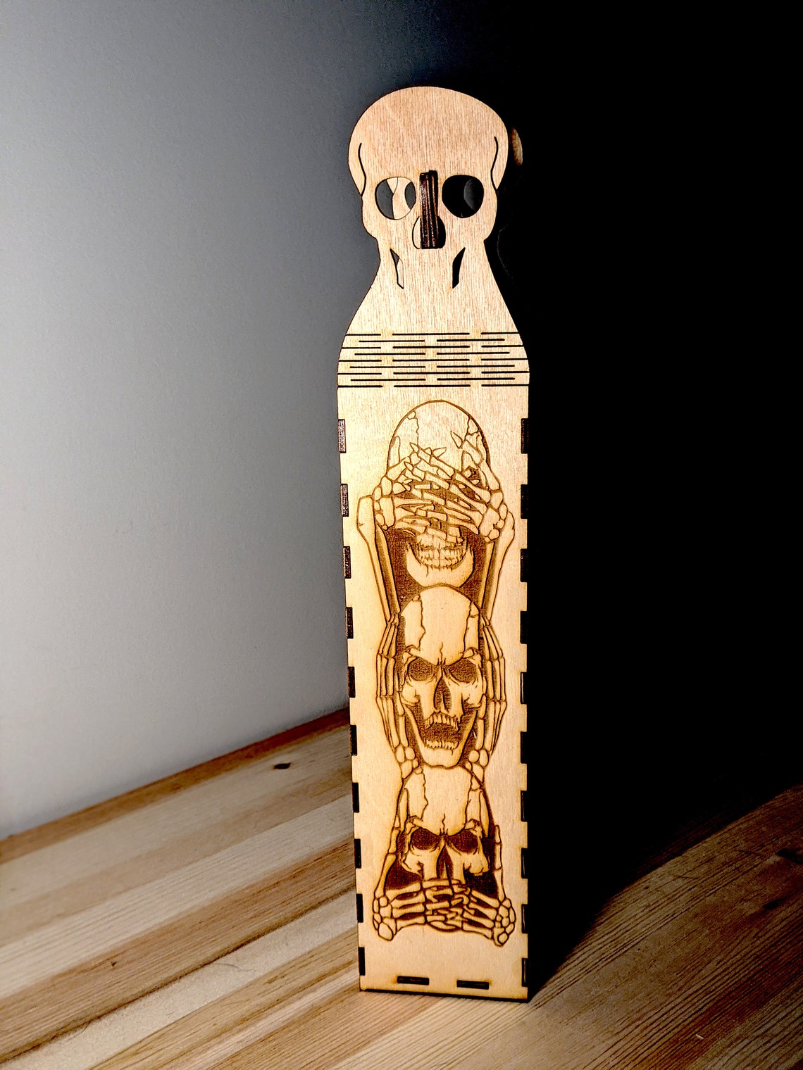 SKULL BOX SVG Skull Wine Box Halloween Box Svg Hear No - Etsy