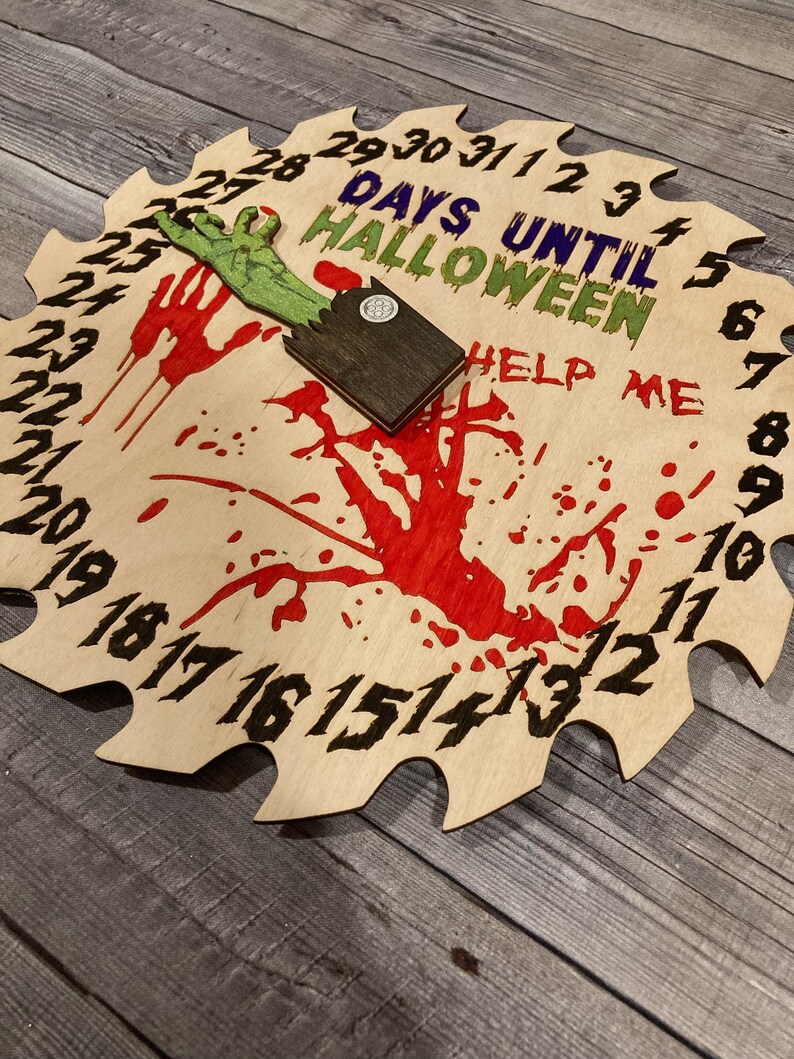HALLOWEEN COUNTDOWN CLOCK, Wall Hanger, Laser Cut Svg Design, Glowforge ...