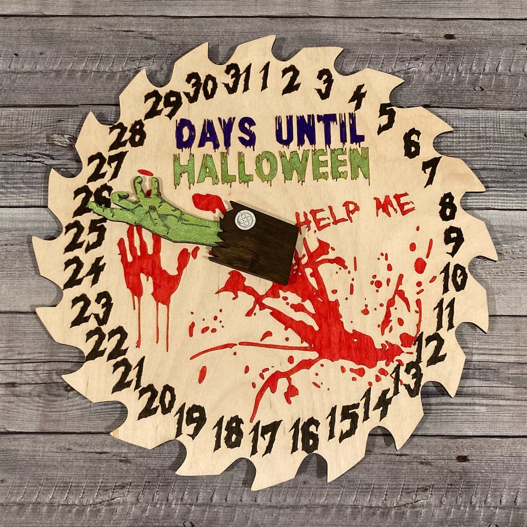 HALLOWEEN COUNTDOWN CLOCK, Wall Hanger, Laser Cut Svg Design, Glowforge ...