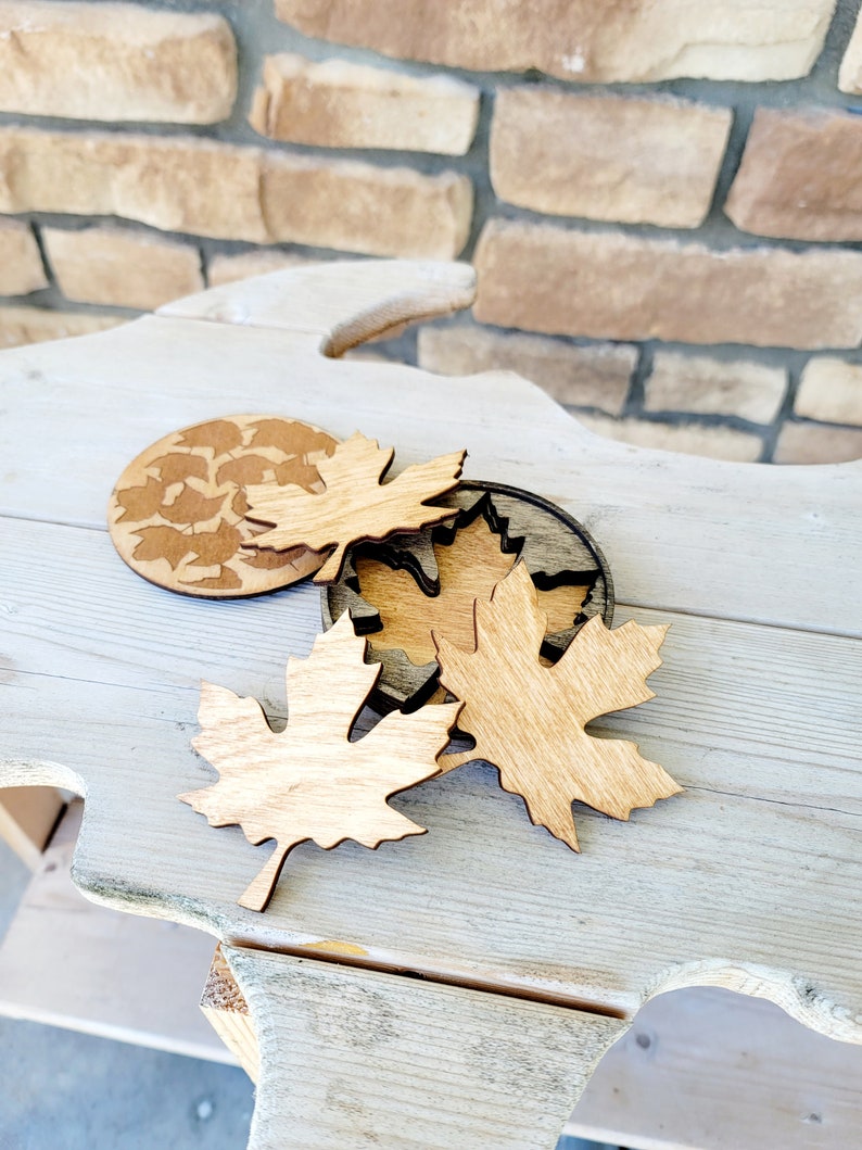 FALL COASTERS SVG Set Leaf Coaster Fall Beer Svg - Etsy