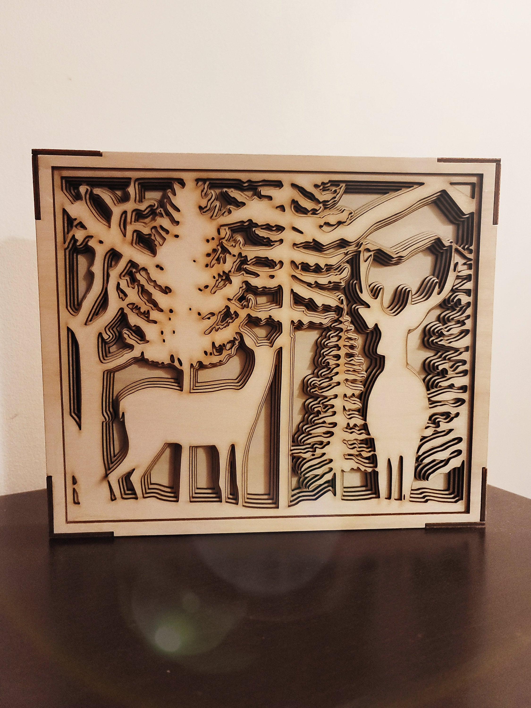 LAYERED DEER SCENE Svg Pdf Laser Cut Cnc Ready | Etsy
