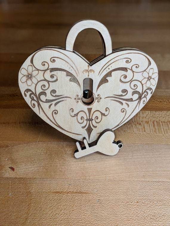 HEART SHAPE SVG Heart Padlock Svg Laser Cut Svg File | Etsy