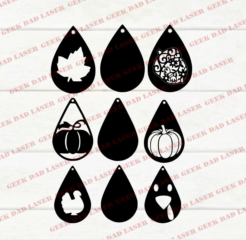 FALL EARRINGS SVG Bundle Laser Cut Owl Turkey Earrings Svg | Etsy