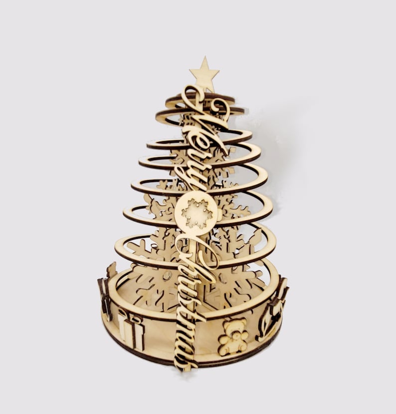 CHRISTMAS TREE SPIRAL Laser Cut Design, Glowforge Ready, Instant ...