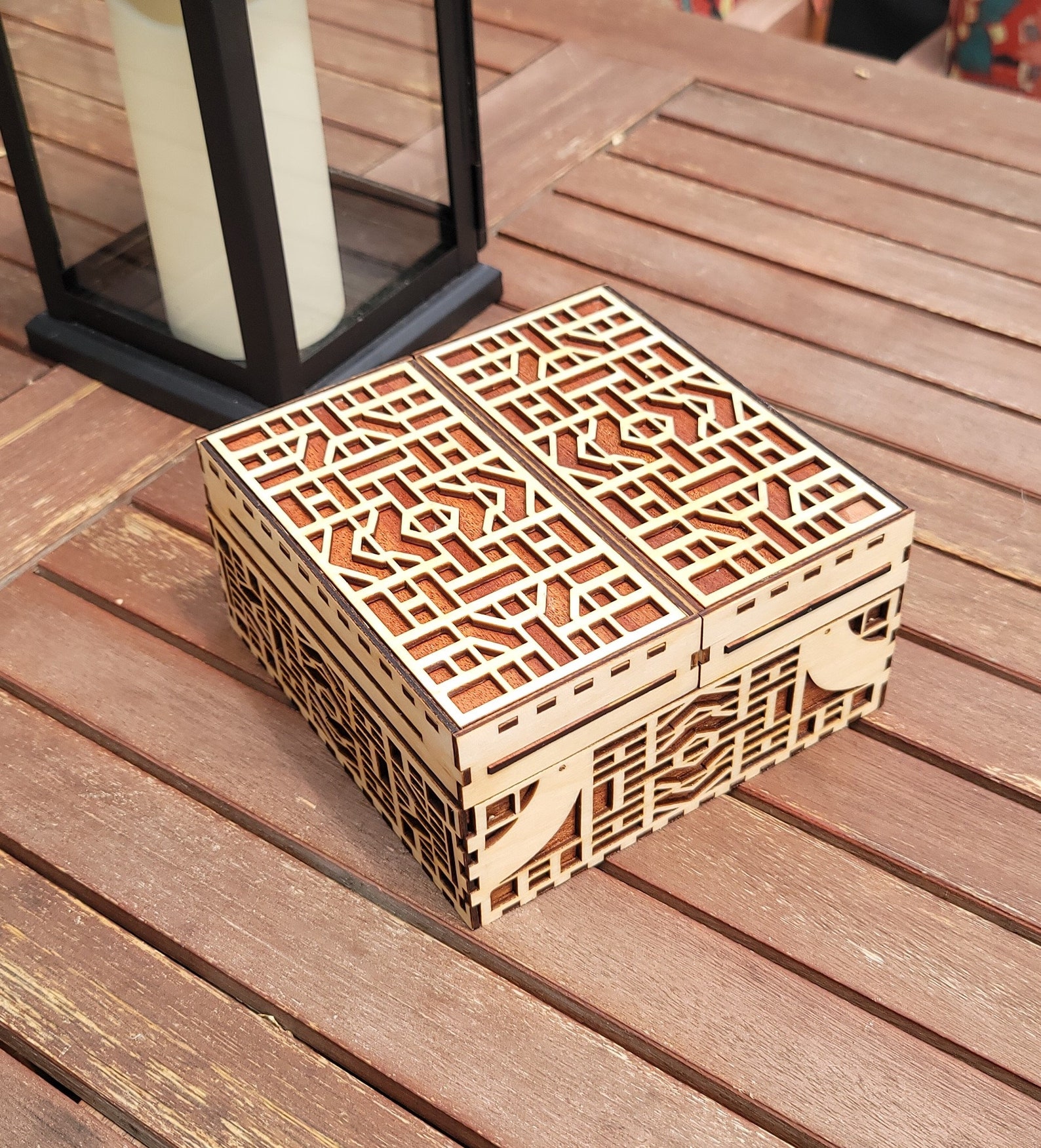 GEOMETRIC JEWELRY/KEEPSAKE Box Laser Cut Glowforge Ready | Etsy