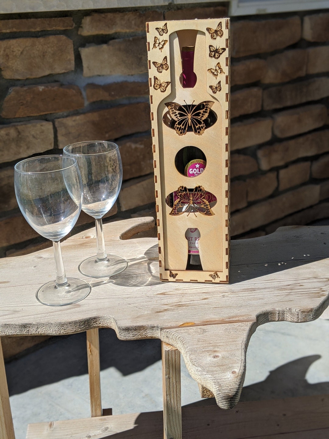BUTTERFLY WINE BOX - Wine Box Svg - Laser Cut Pattern - Wine Caddy Svg ...