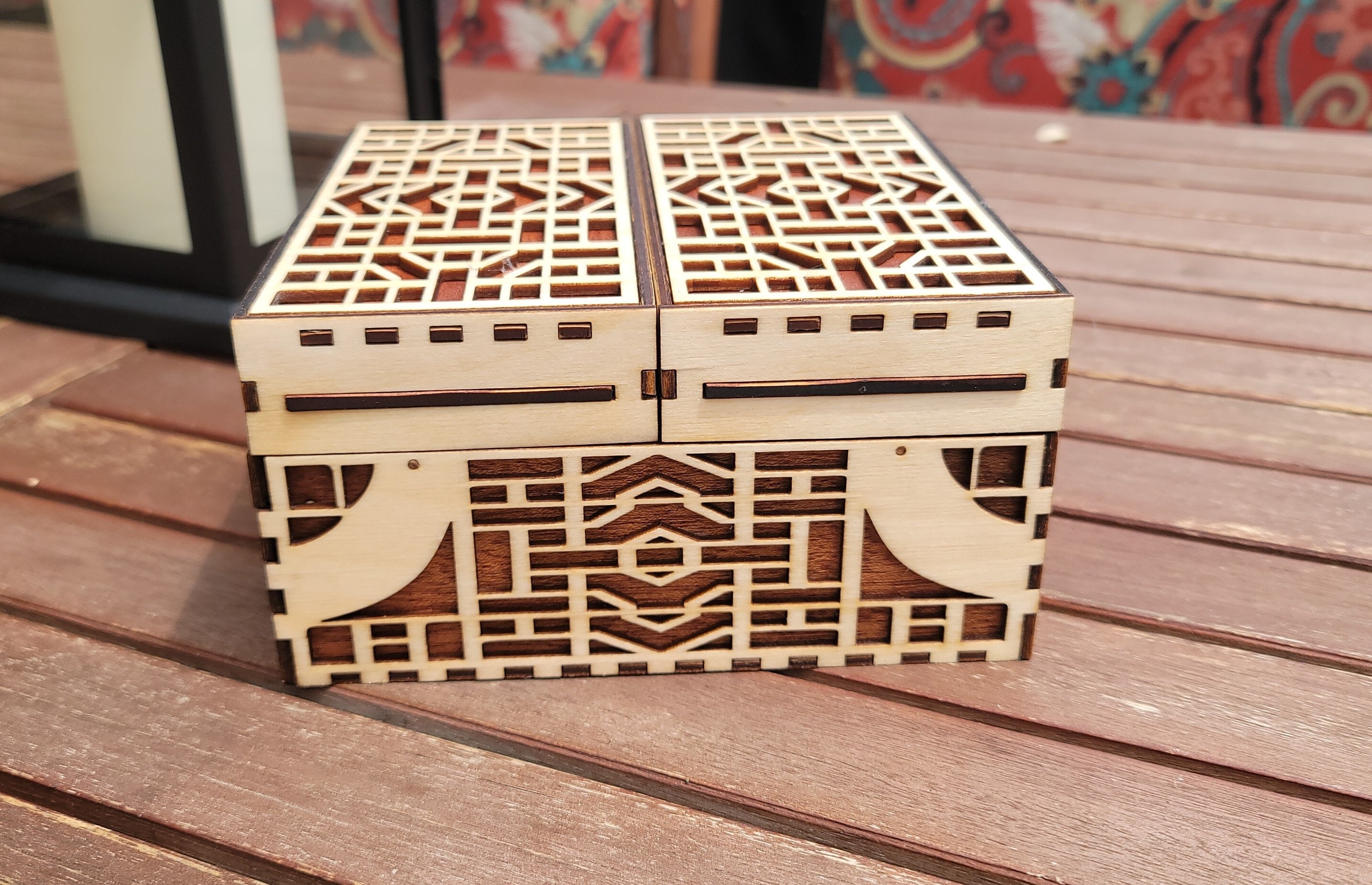 GEOMETRIC JEWELRY/KEEPSAKE Box Laser Cut Glowforge Ready | Etsy