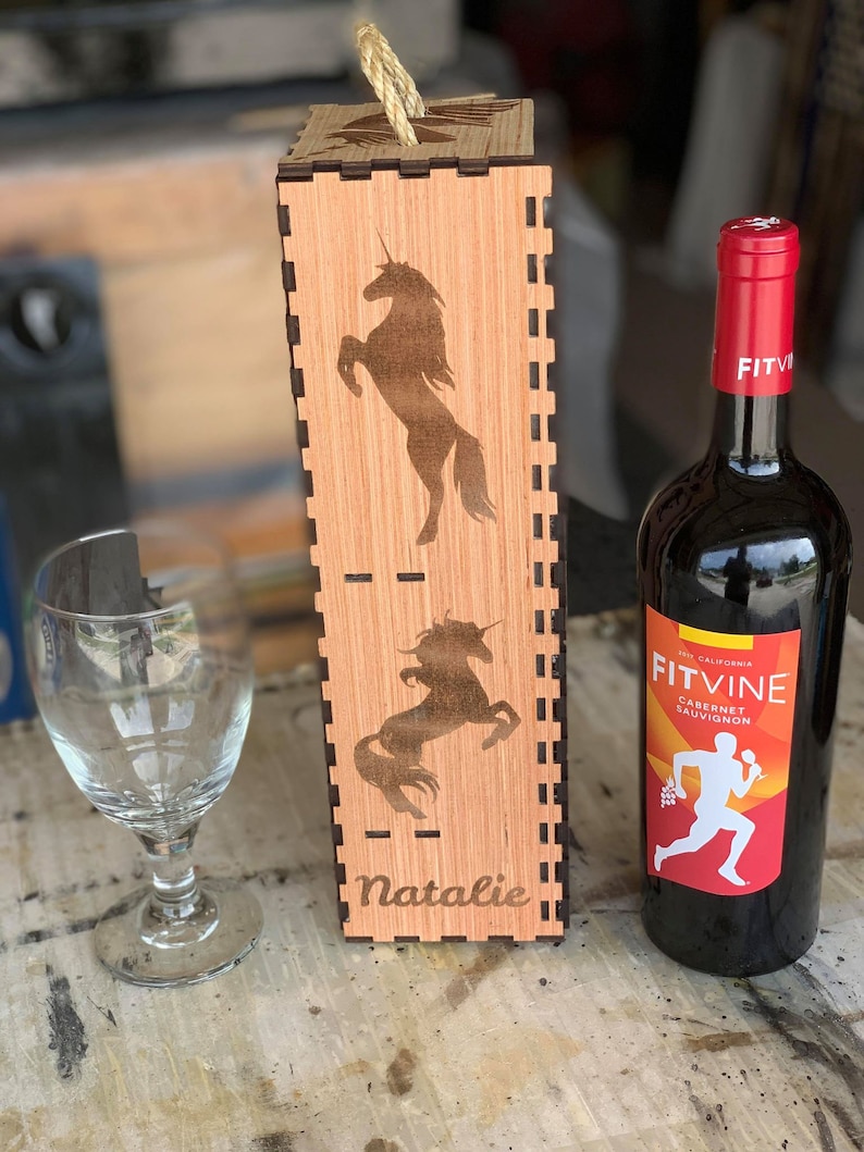 WINE BOX SVG Unicorn Wine Box Svg Wooden Wine Box Wine | Etsy