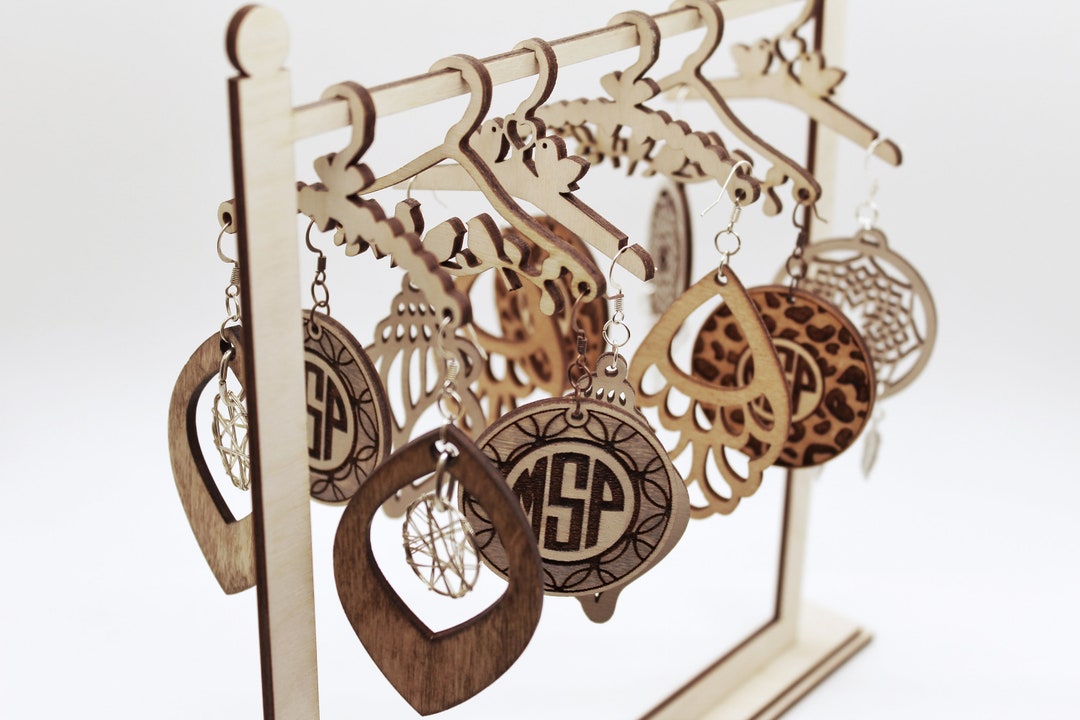 EARRING Display COAT RACK, Glowforge Ready, Instant Download - Etsy