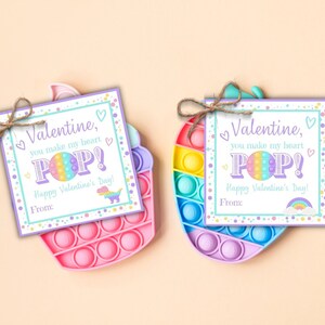 Valentine Pop It Gift Tags, Pop It Gift Label, Valentine's Day Pop Its ...