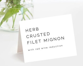 Editable Script Buffet Card Template, Calligraphy Wedding Buffet Label ...