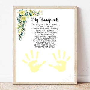My Handprints Poem/ Handprint Art / Keepsake Craft / Baby Toddler Child ...