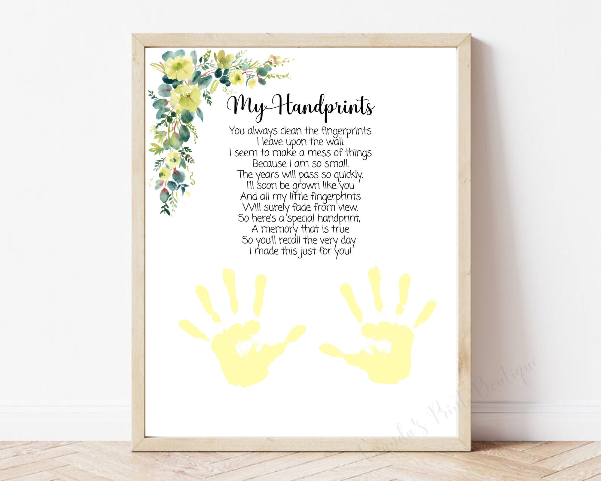 My Handprints Poem/ Handprint Art / Keepsake Craft / Baby Toddler Child ...