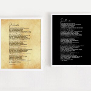 Desiderata Print, Desiderata Poem, Desiderata Poster, Poetry Wall Art ...