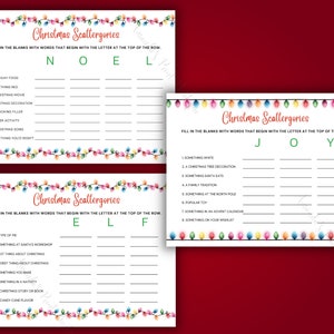 Christmas Scattergories, Christmas Party Games, Holiday Games ...