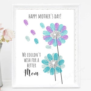 Printable Dandelion Fingerprint Art / Keepsake Craft / Baby Toddler ...