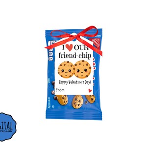 Chip Chip Hooray, Cookie Valentine Tag, Valentines for School, Class ...