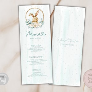Little Bunny Menu Template, Printable Shower Menu, Gender Neutral ...