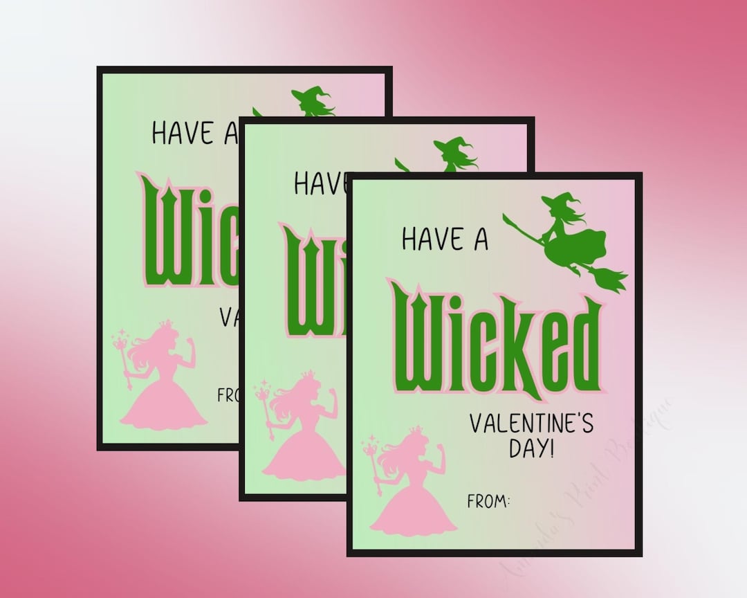 Wicked Valentine Card, Class Valentine Printable, Wicked Witch ...