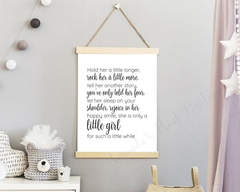 Hold Her a Little Longer Quote Print Girl Nursery Decor Baby - Etsy