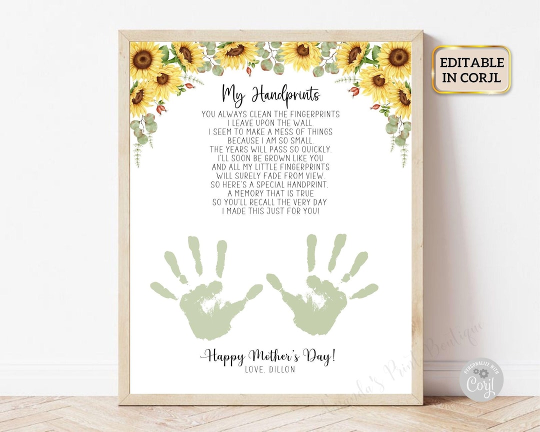 Editable My Handprints Poem/ Handprint Art / Keepsake Craft / Baby ...
