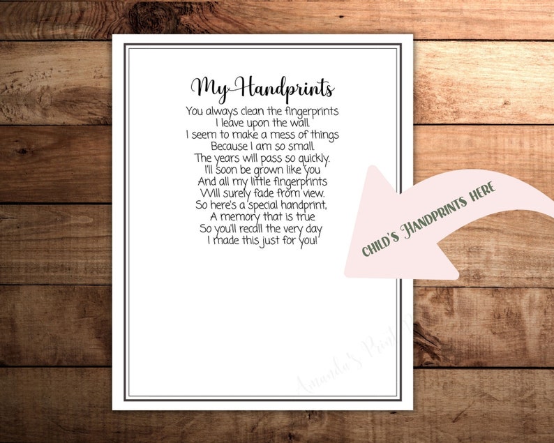 Handprint Art / Keepsake Craft / Baby Toddler Child Gift Craft DIY ...