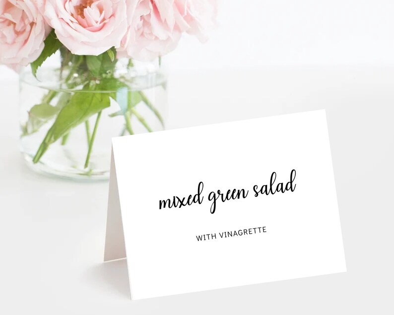 Editable Script Buffet Card Template Calligraphy Wedding - Etsy