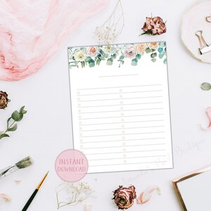 Printable to Do List, Watercolor Blush Boho Floral Planner Insert, Boho ...
