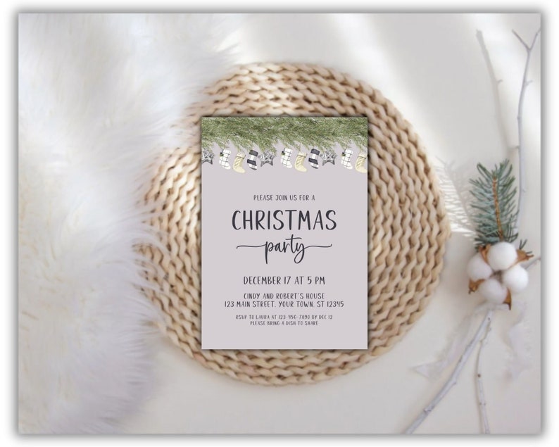 EDITABLE Christmas Party Invitation Holiday Party Invitation - Etsy