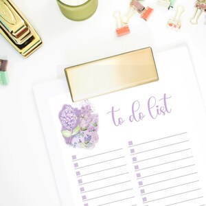 Printable to Do List, Watercolor Purple Floral Planner Insert, Lavender ...