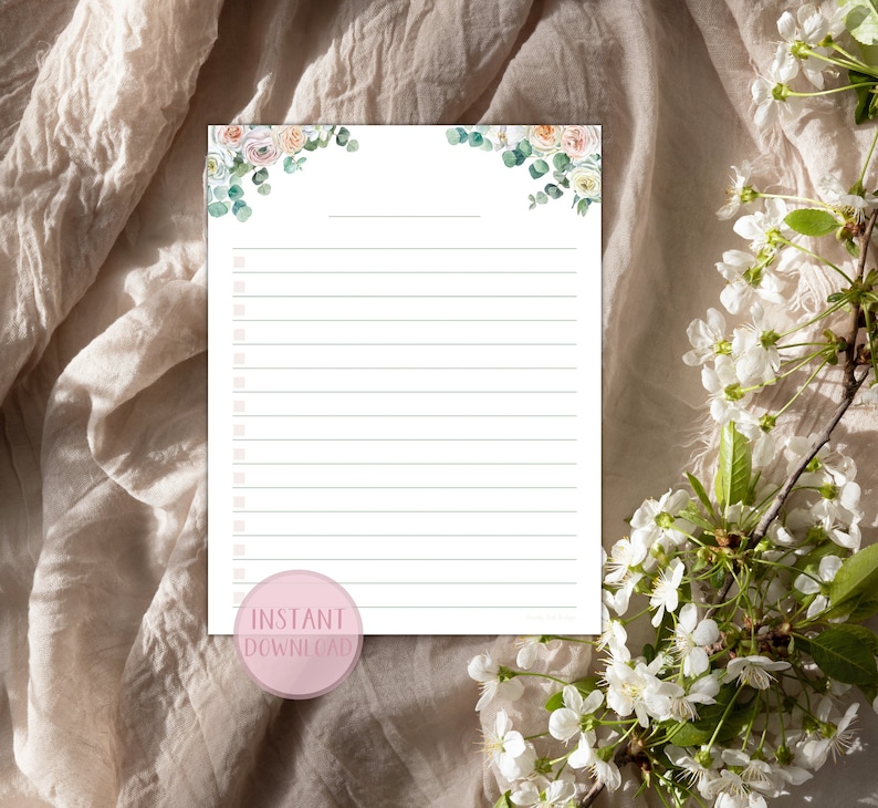 Printable to Do List Watercolor Blush Boho Floral Planner - Etsy