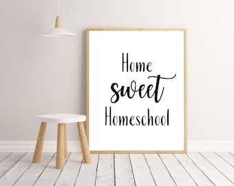 Home Sweet Homeschool Sign Printable Wall Art Home Decor | Etsy