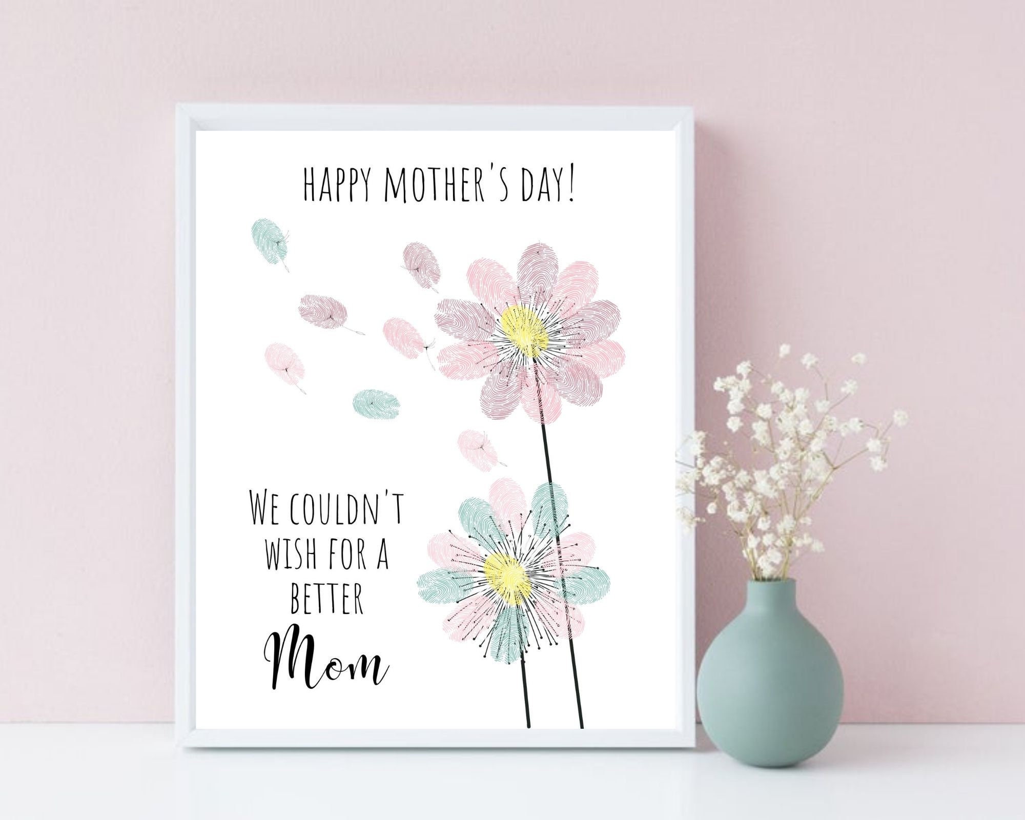 Printable Dandelion Fingerprint Art / Keepsake Craft / Baby Toddler ...