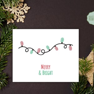 Christmas Fingerprint Art / Christmas Lights Art Printable/ Keepsake ...