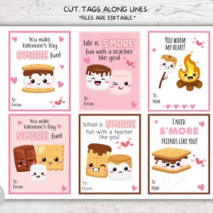 Editable S'mores Valentines Day for School Valentines, Valentine's Day ...