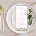 Editable Pink Boho Floral Menu Template Printable Boho Bridal - Etsy