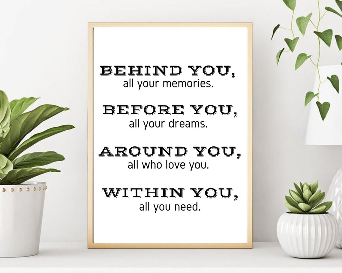 Behind You All Your Memories. Inspirational Quote Graduation - Etsy