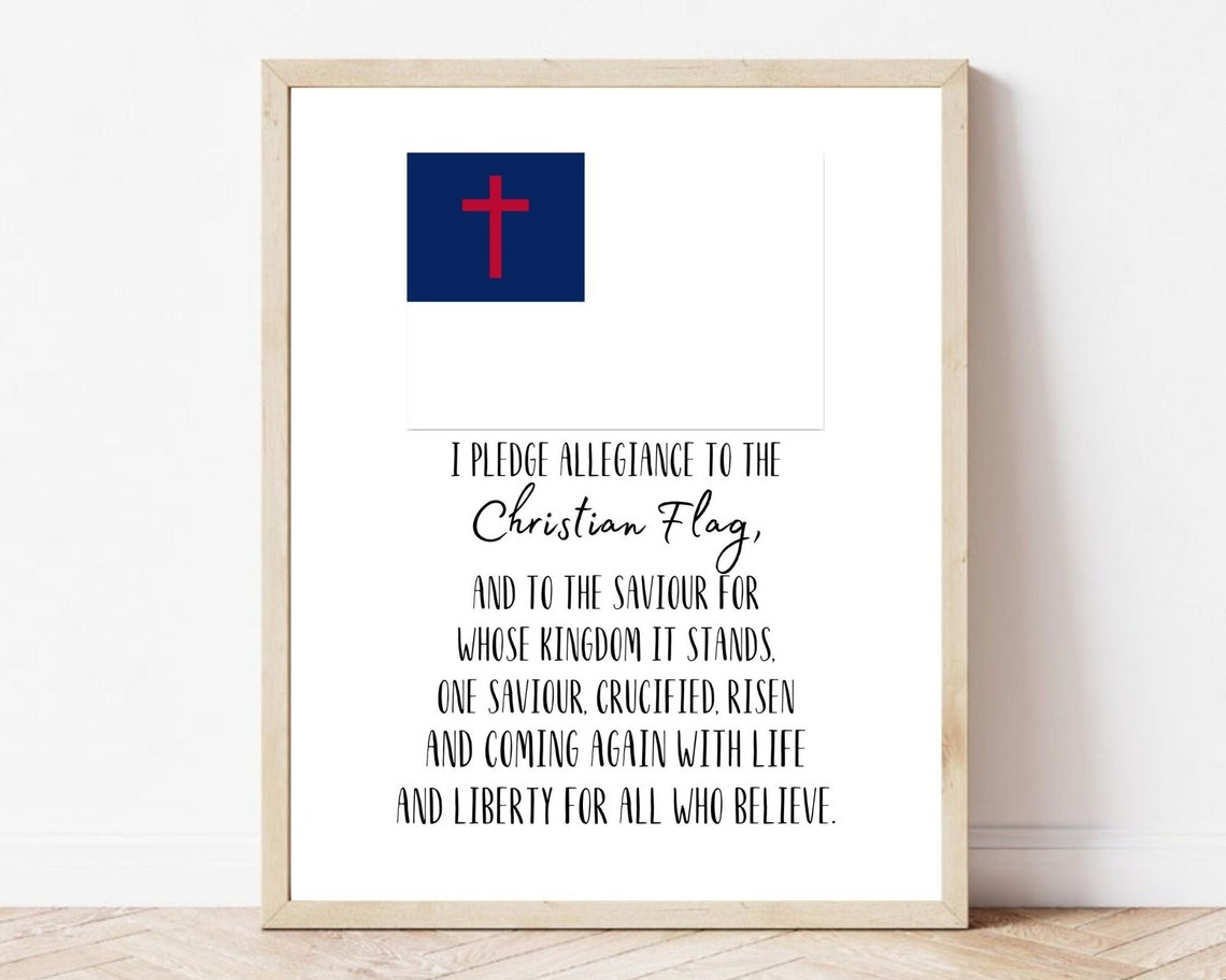 Pledge of Allegiance to Christian Flag With Flag Art Printable, Instant ...