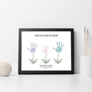 Custom Names Mother's Day Handprint Art Flower, Footprint Art Keepsake ...