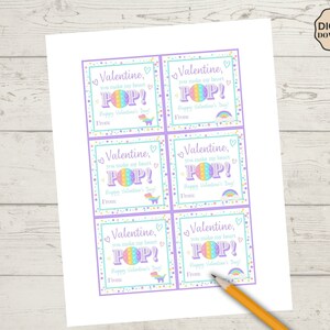 Valentine Pop It Gift Tags, Pop It Gift Label, Valentine's Day Pop Its ...