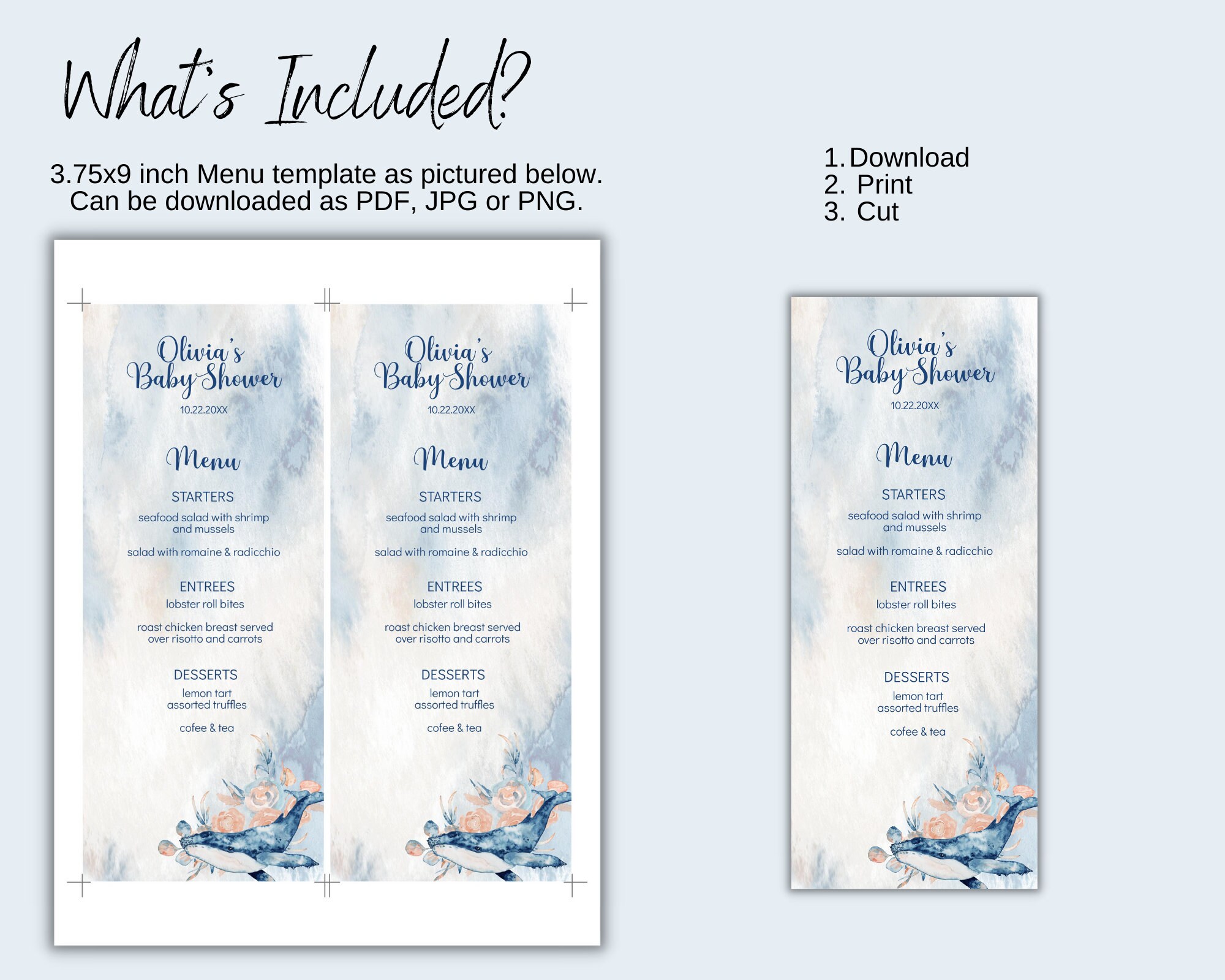 Editable Ocean Menu Template Printable, Under the Sea Menu ...