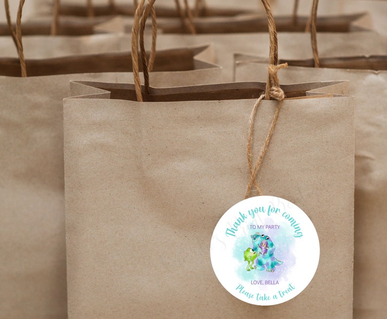 Monsters Birthday Party Label Template Editable Birthday 2 - Etsy