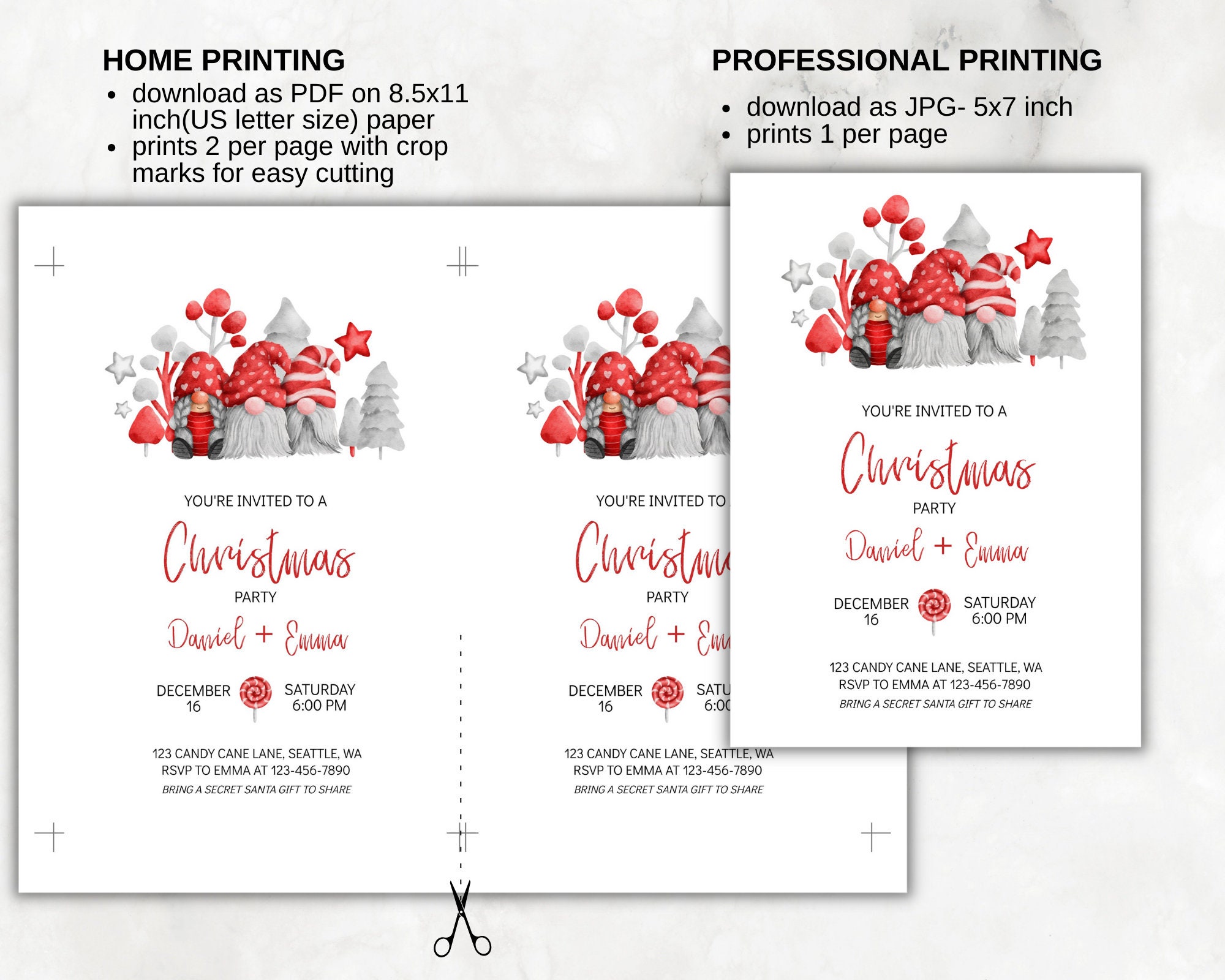 EDITABLE Christmas Party Invitation, Christmas Invitation Printable ...