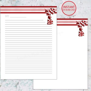 Christmas Candy Printable Stationery /digital Printable Paper/instant ...